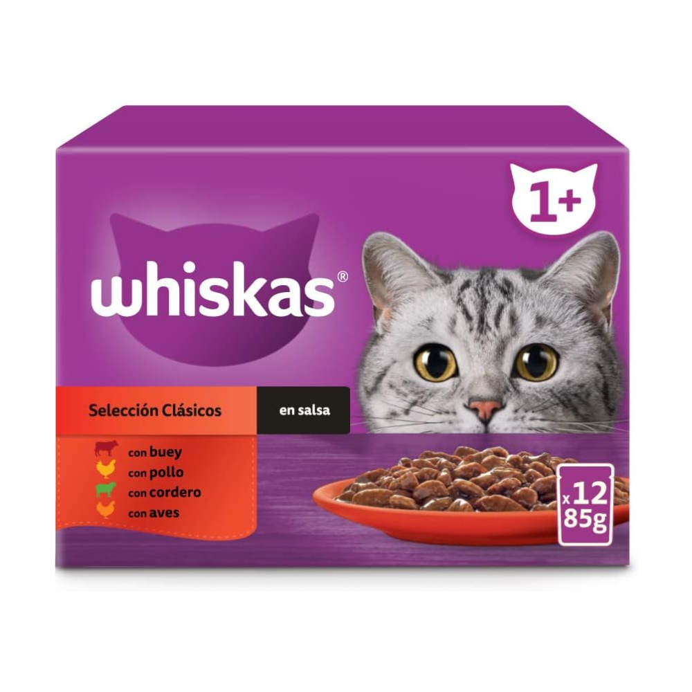 Whiskas Selección Carnes en Salsa (4 x 12 x 85 g) - Piensos Pascasio Roman